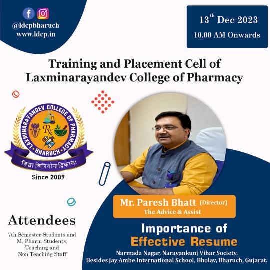 LDCP – Laxminarayan Dev College of Pharmacy